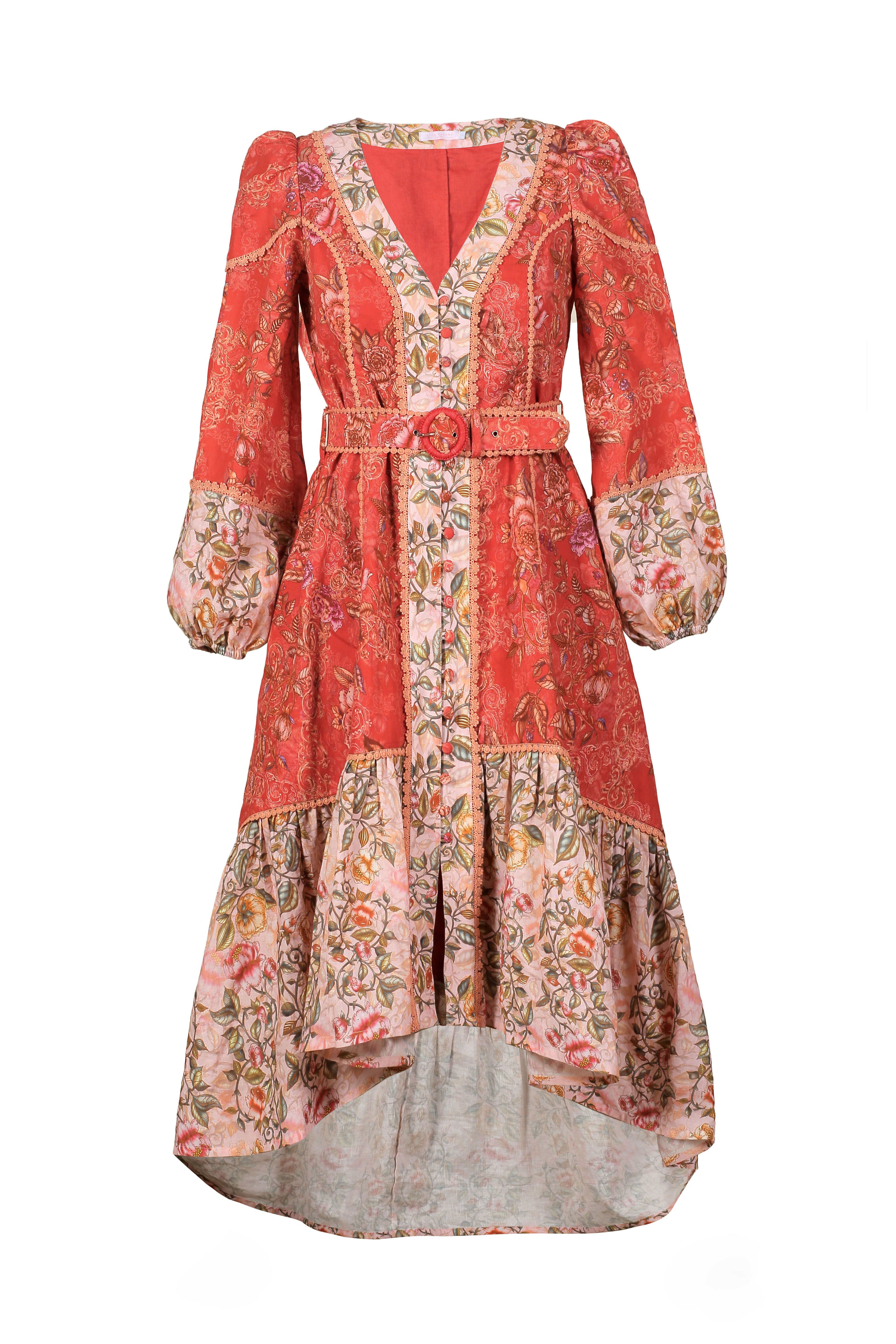 Waterfall Maxi Dress in Coral Vine | – Lulu Zagame